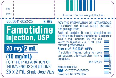 Famotidine IV 20Mg 25x2Ml SDV - 138463
