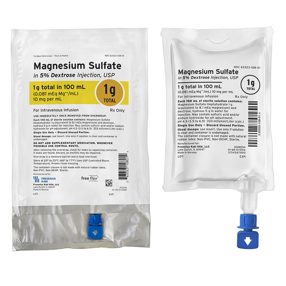 Magnesium Sulf 1Gm 5% Dextrose 24x100Ml Bags - 149572