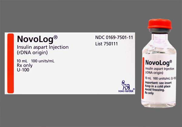 Novolog 100Unit/ML Sol Inj 1 Vials 10 Ml - 117623
