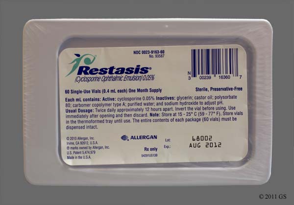 Restasis 0.05% Ophthalmic Emulsion 60 Vials 1 Ea - 143500
