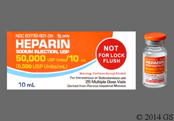 Heparin Sod (porcine) 5,000U/1ML Sol Inj 25 Vials - 177542