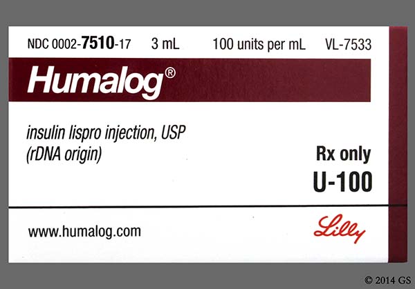 Humalog 100Unit/ML Sol Inj 3 Ml Inj Sol - 109345