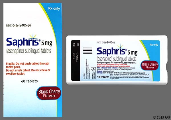 Saphris 5Mg Sublingual Tab (black Cherry) 6 Single Item - 143358