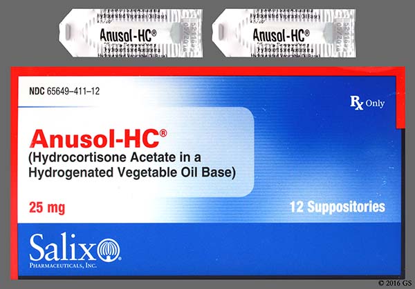 Anusol Hc 25Mg Rectal Supp 1 Suppository Strips 12 Ea - 118341
