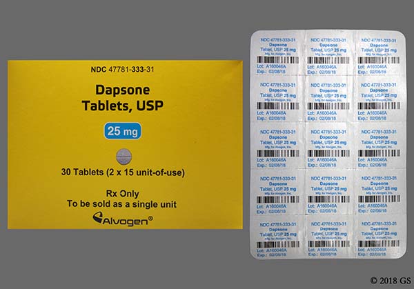 Dapsone 25Mg Oral Tab 2 Single Item Blister Cards 15 Ea - 133581