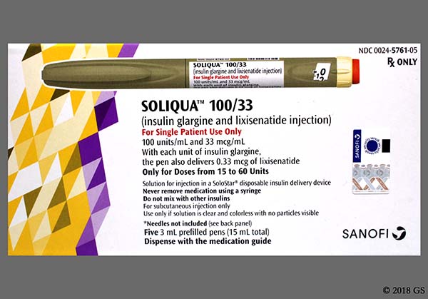 Soliqua 100/33 Pre-filled Pen Sol Inj 5 Pens 3 ML - 119892